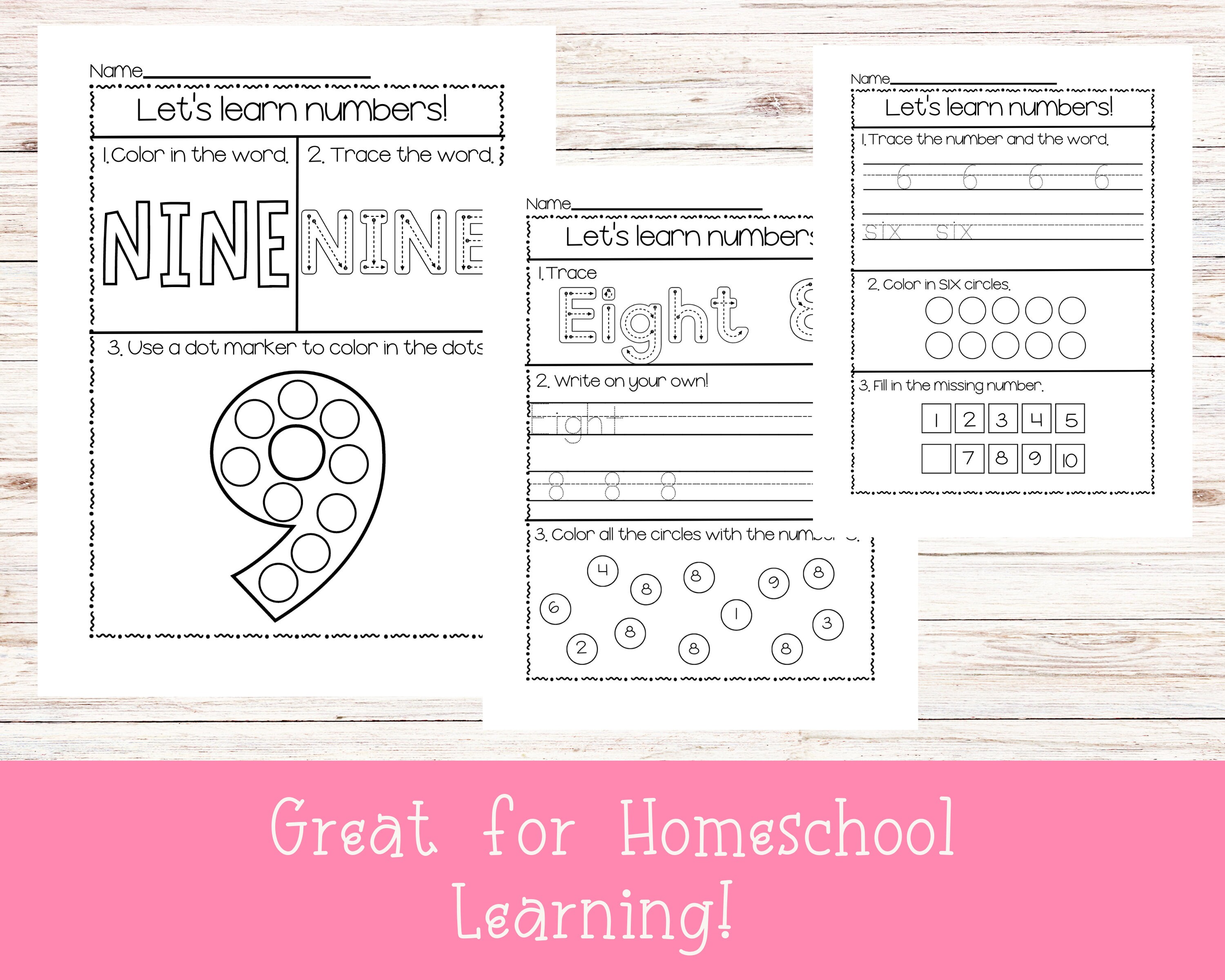 30 Number Dot Art Numbers Kindergarten Worksheets Practice Tracing ...