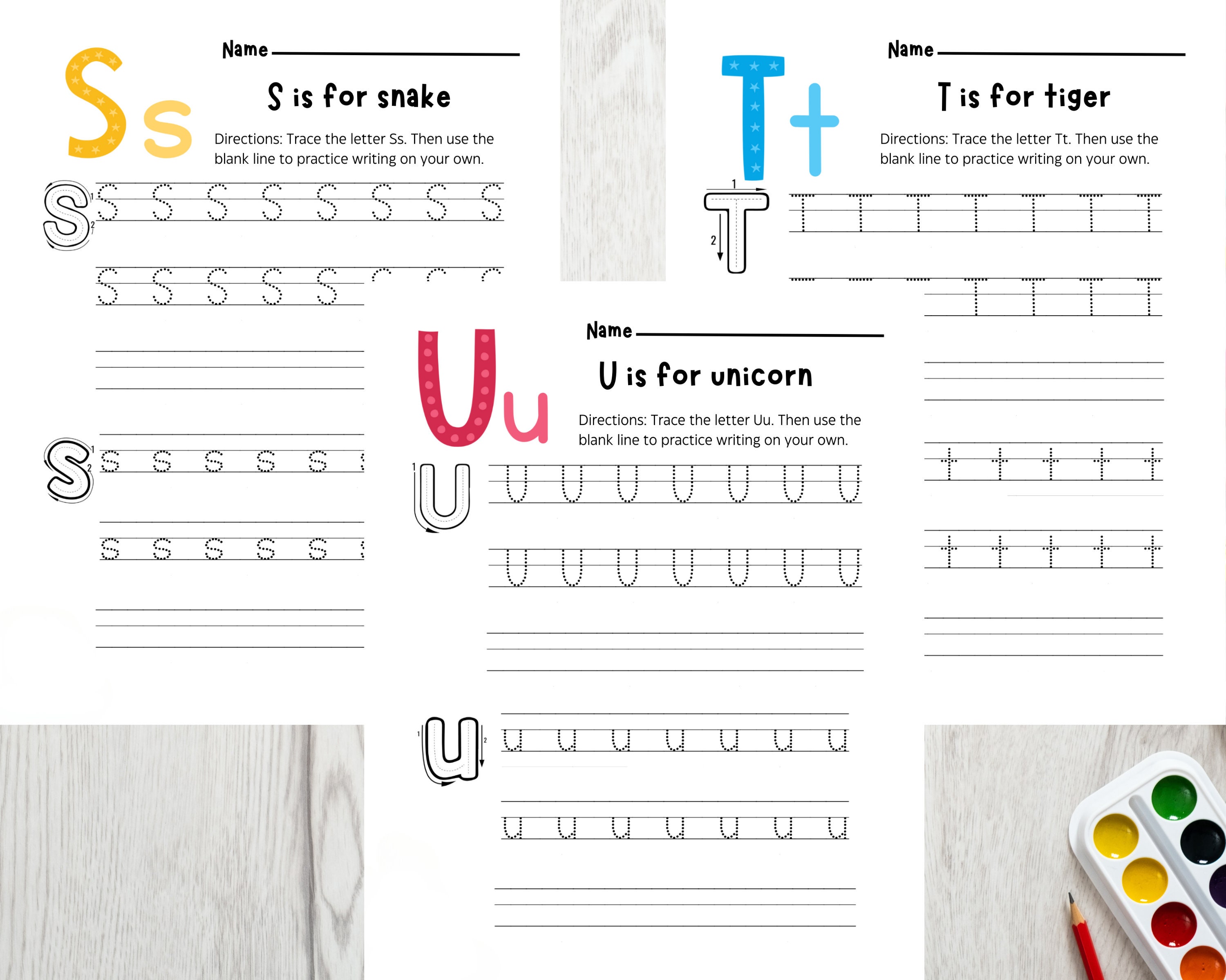 Letter Tracing Alphabet Tracing Worksheet Printable Pre-k Kindergarten ...