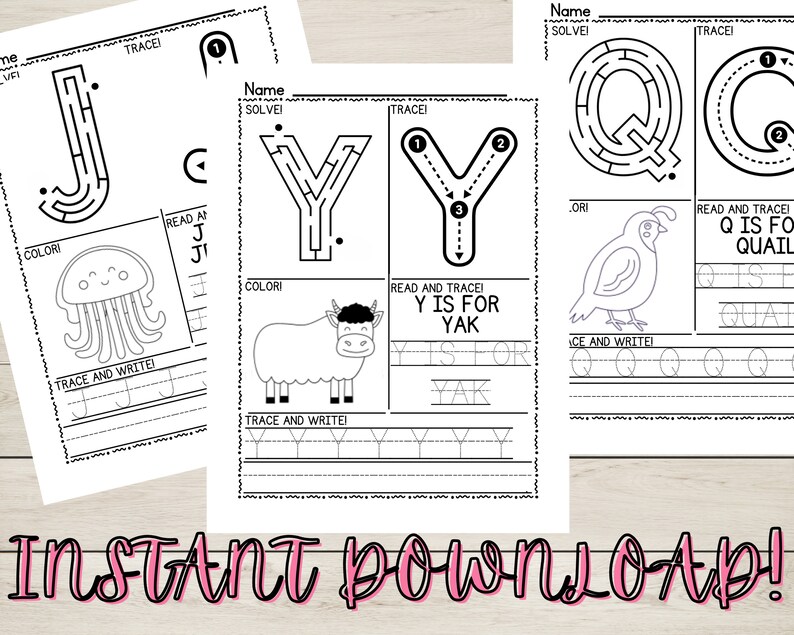 Tracing Alphabet Tracing Pages Homeschool Printables - Etsy