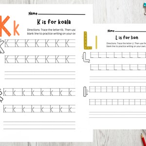 Letter Tracing Alphabet Tracing Worksheet Printable Pre-k Kindergarten ...