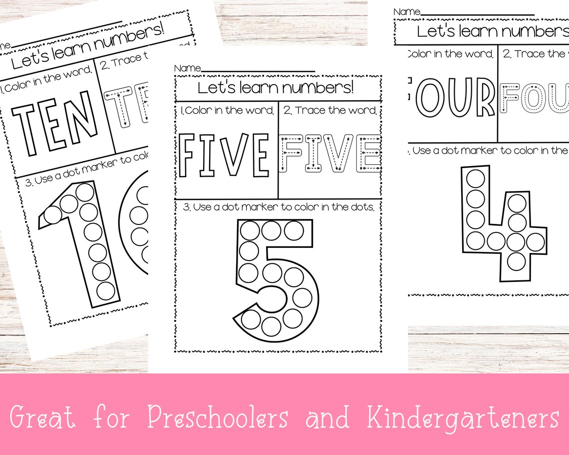 30 Number Dot Art Numbers Kindergarten Worksheets Practice Tracing ...