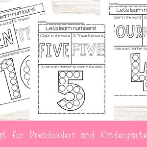 30 Number Dot Art Numbers Kindergarten Worksheets Practice Tracing ...