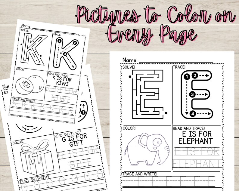 Tracing Alphabet Tracing Pages Homeschool Printables - Etsy