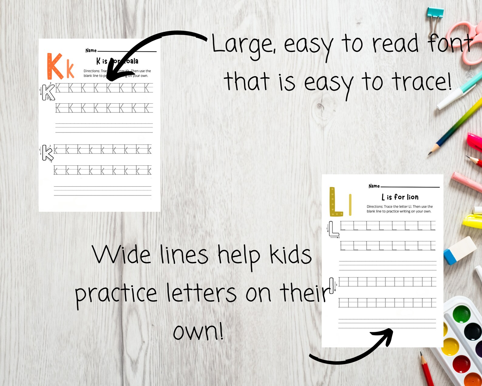 Letter Tracing Alphabet Tracing Worksheet Printable Pre-k Kindergarten ...