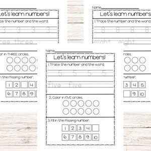 30 Number Dot Art Numbers Kindergarten Worksheets Practice Tracing ...