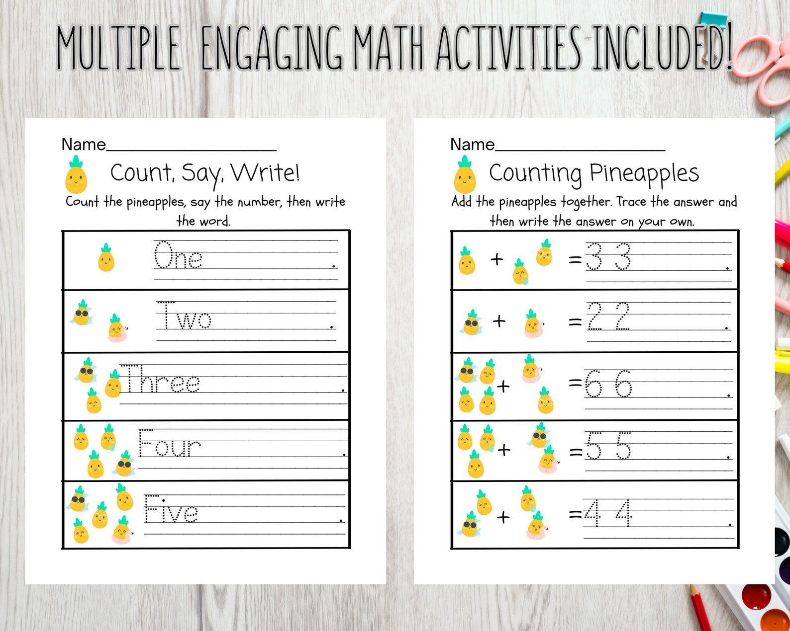 Kindergarten Math Worksheets Addition Worksheets Math Activities ...