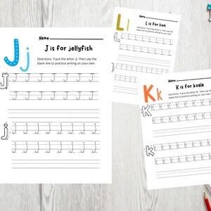 Letter Tracing Alphabet Tracing Worksheet Printable Pre-k Kindergarten ...