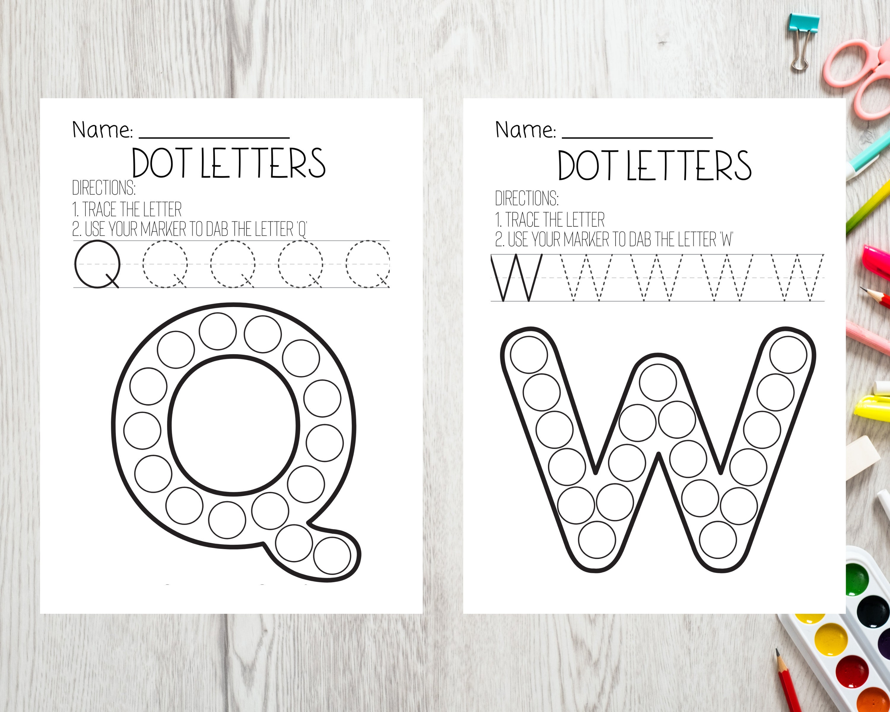 Alphabet Dot Letters Kindergarten Printables Worksheets Practice ...