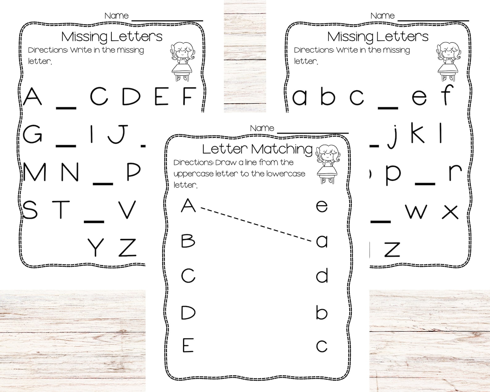 ABC Practice Worksheets Letter Recognition Handwriting - Etsy