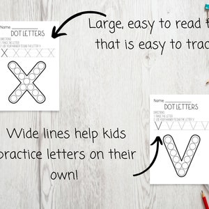 Alphabet Dot Art Worksheets: Handwriting Practice (digital Download) - Etsy