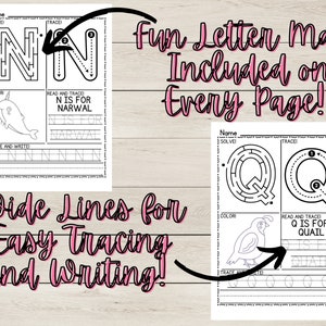 Tracing Alphabet Tracing Pages Homeschool Printables Kindergarten ...