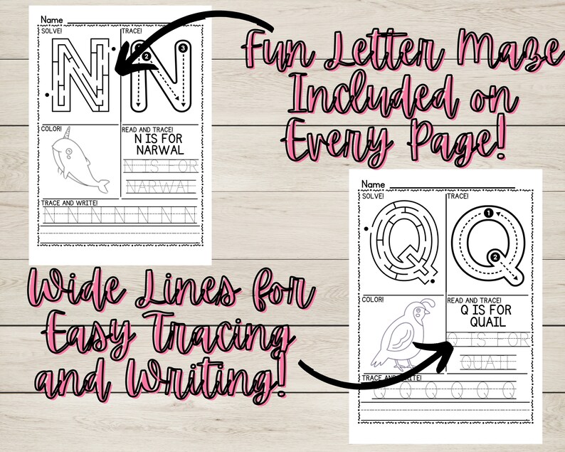 Tracing Alphabet Tracing Pages Homeschool Printables - Etsy