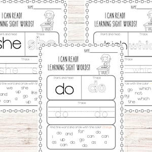 Sight Words Worksheets Kindergarten First Grade Writing Spelling ...