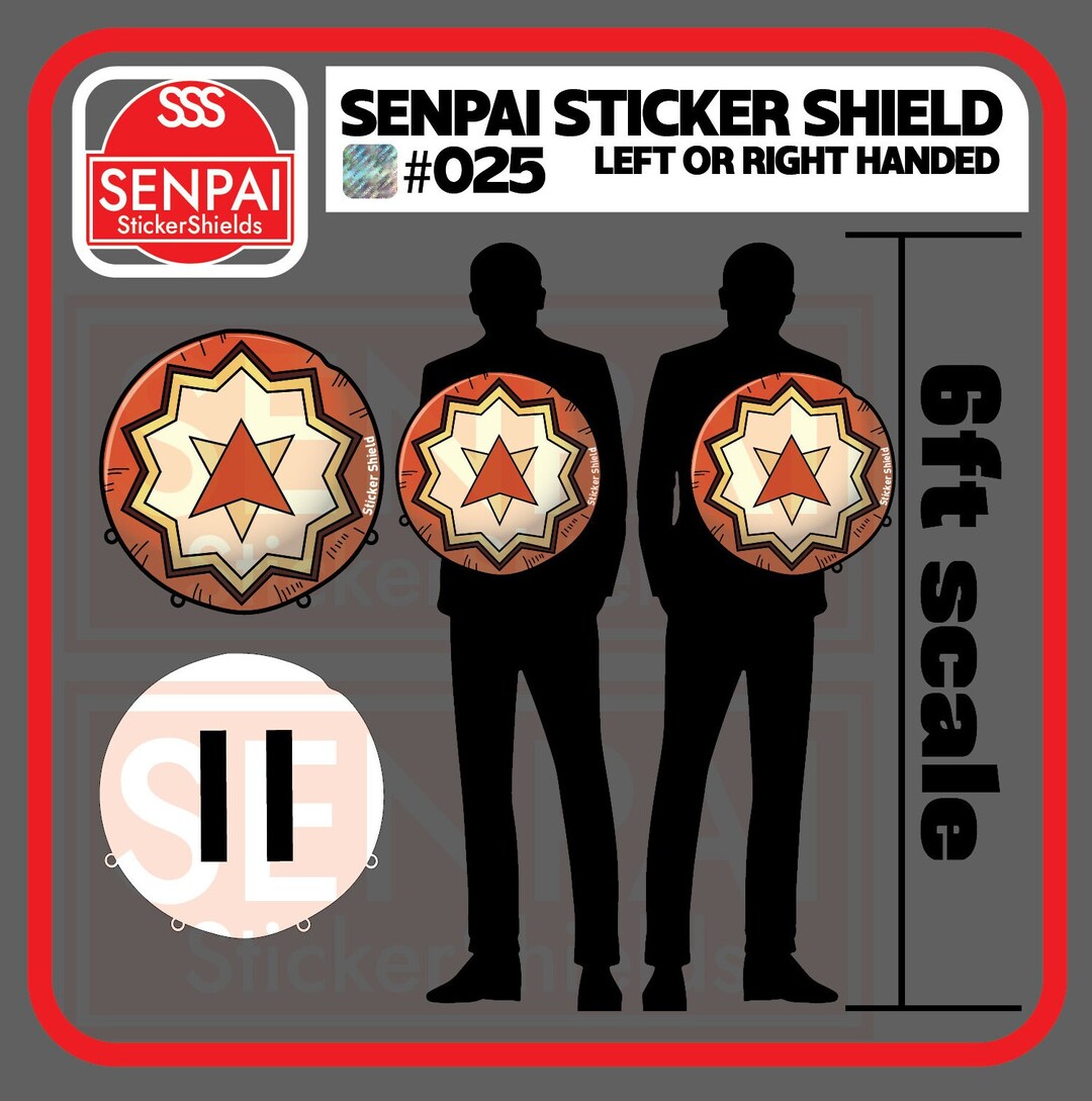 Senpai Sticker Shield 025 - Etsy