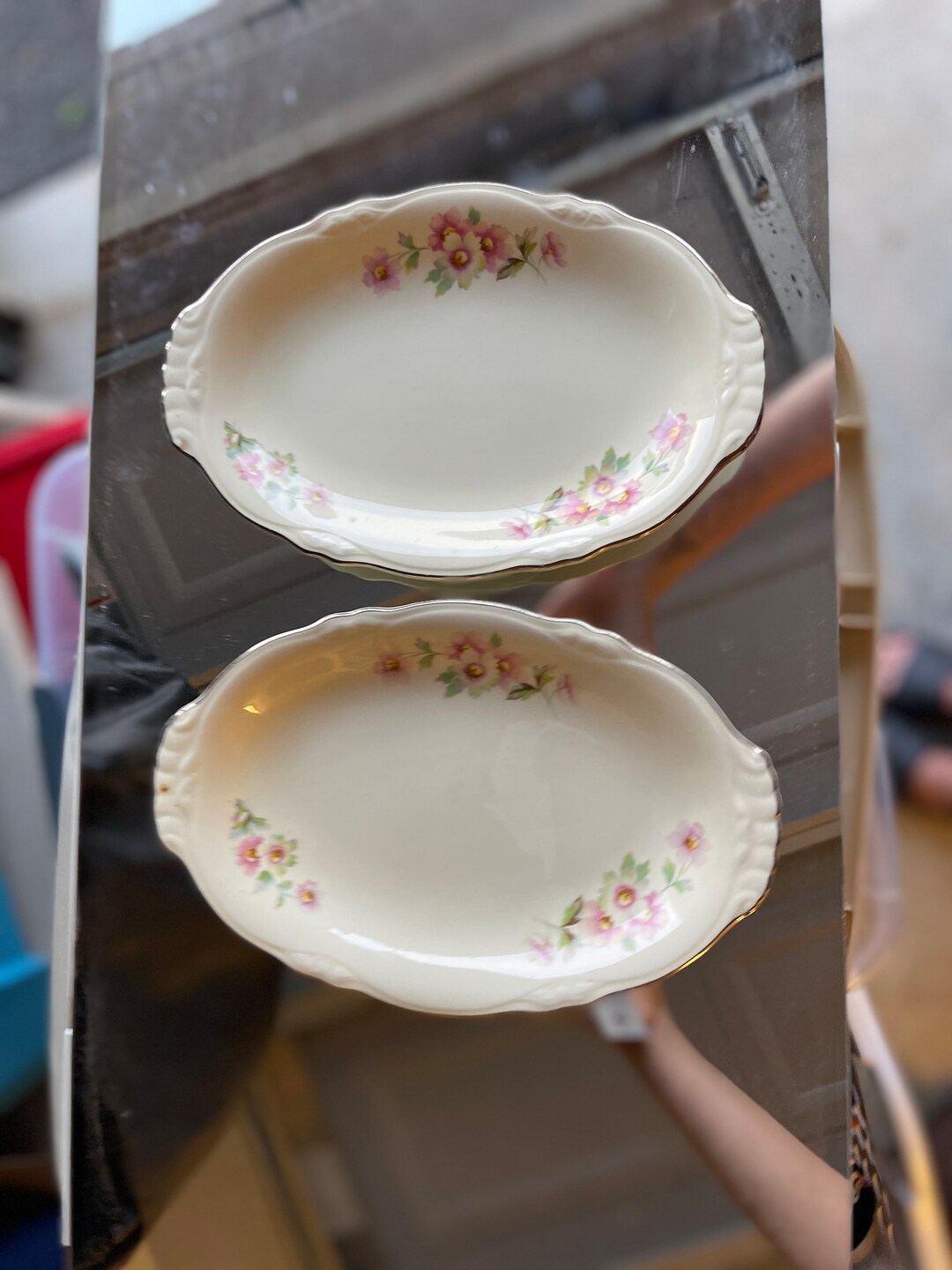 Vintage Oval Plate Set - Etsy