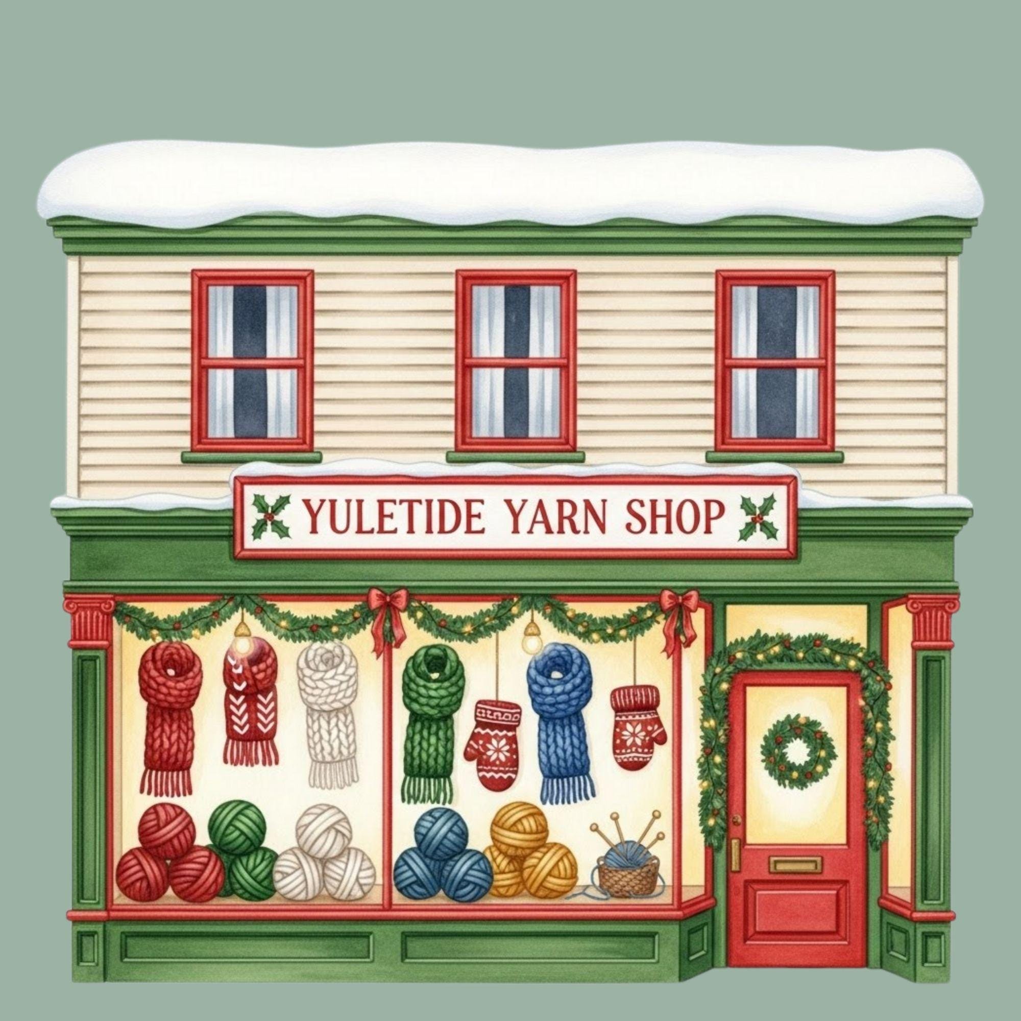 Christmas Village Clipart Bundle, 12 Watercolor Storefront Designs ...