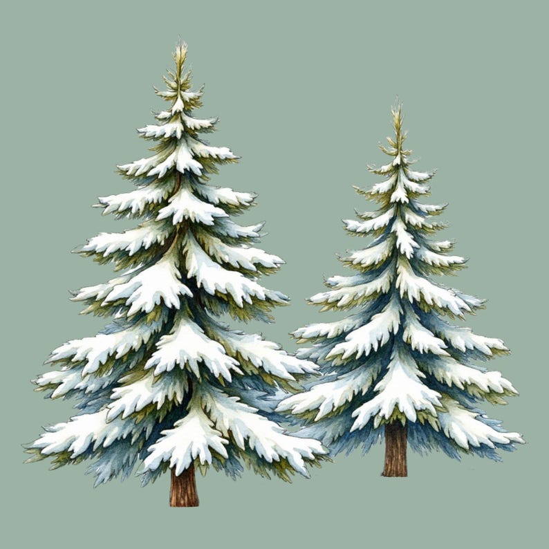 Winter Clipart Bundle, 12 Watercolor Winter Season Illustrations, Cabin ...
