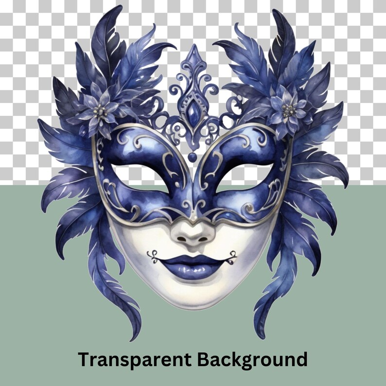 Masquerade Masks Clipart Bundle, 12 Gothic Mask Illustrations, Gothic ...