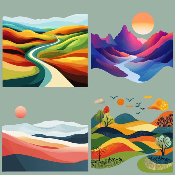 Abstract Landscapes - Etsy