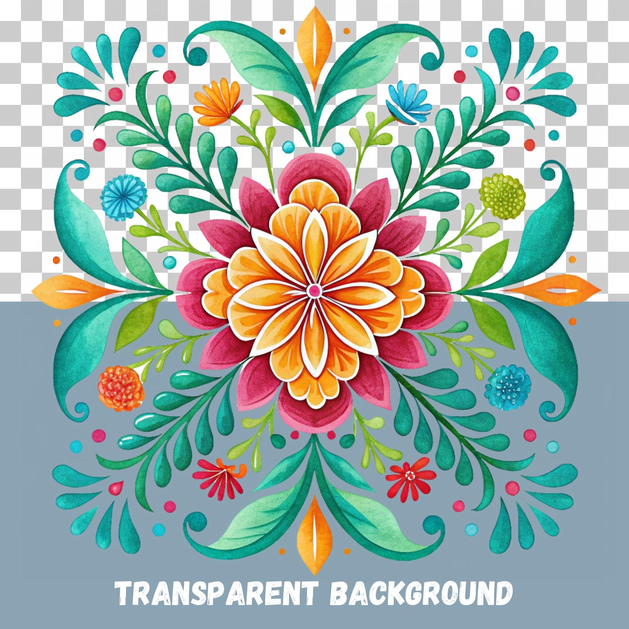 Mexican Flowers PNG Bundle, 15 Hispanic Flower Designs, Mexican Floral ...
