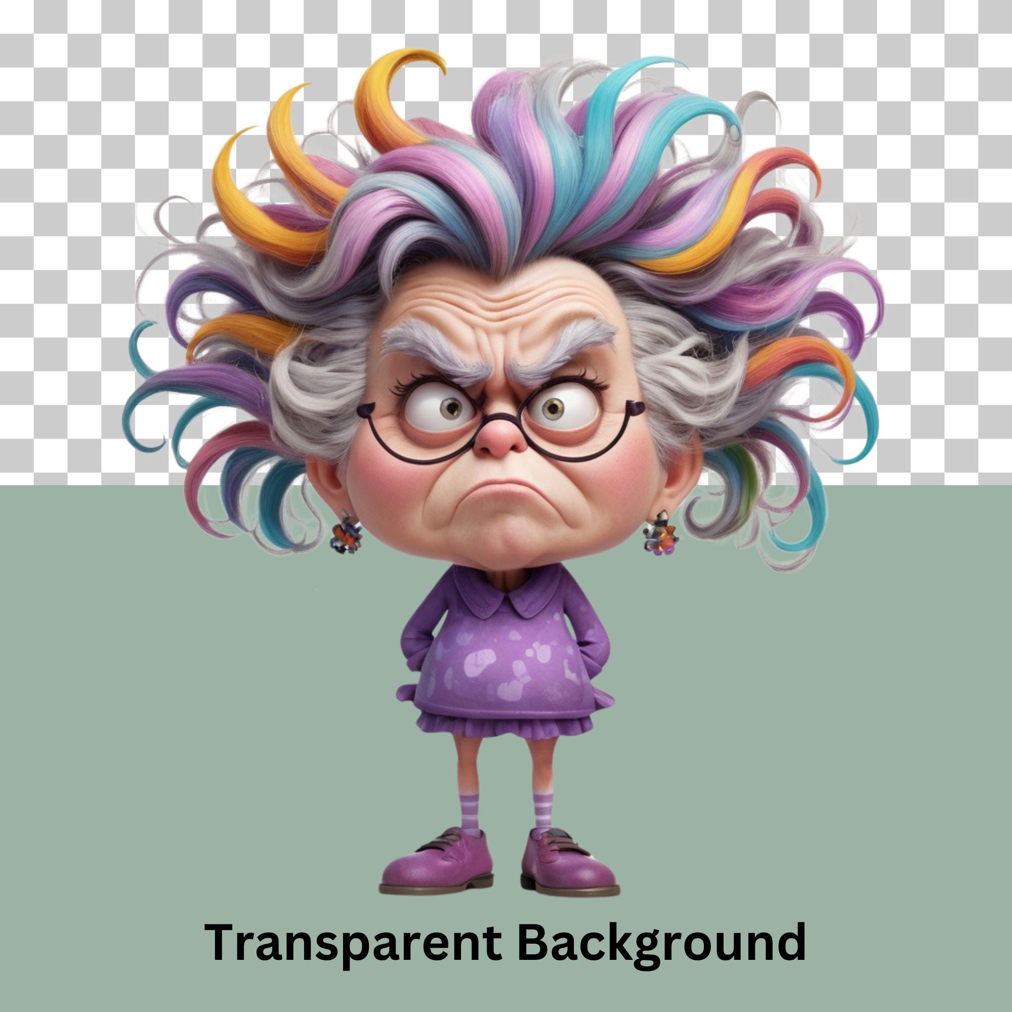 Grumpy Old Lady Clipart Bundle, 12 Old Lady Graphics, Funny Woman ...