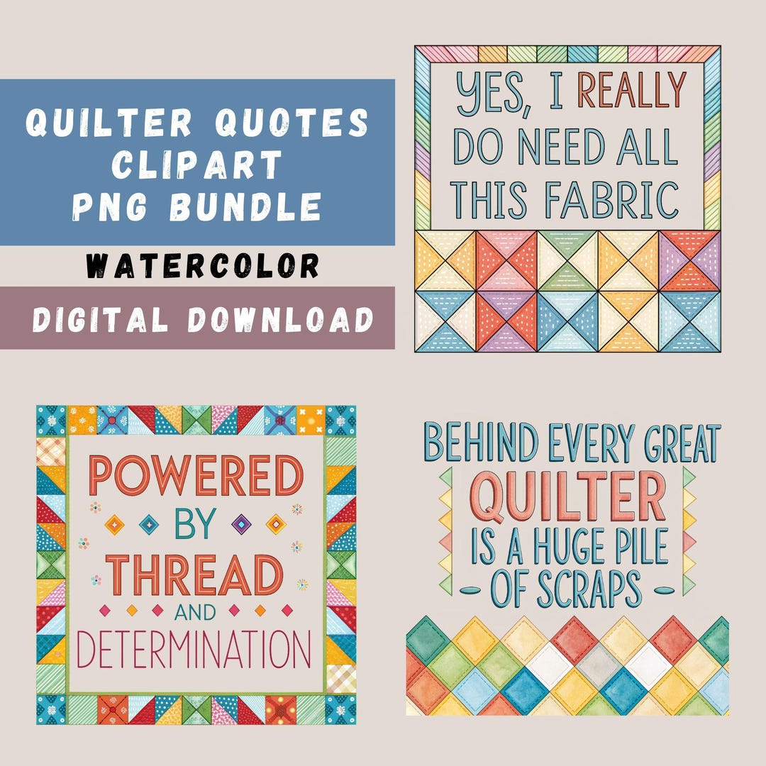 Quilter Quotes PNG Clipart, 15 Watercolor Funny Quilting Quotes, Quilt ...