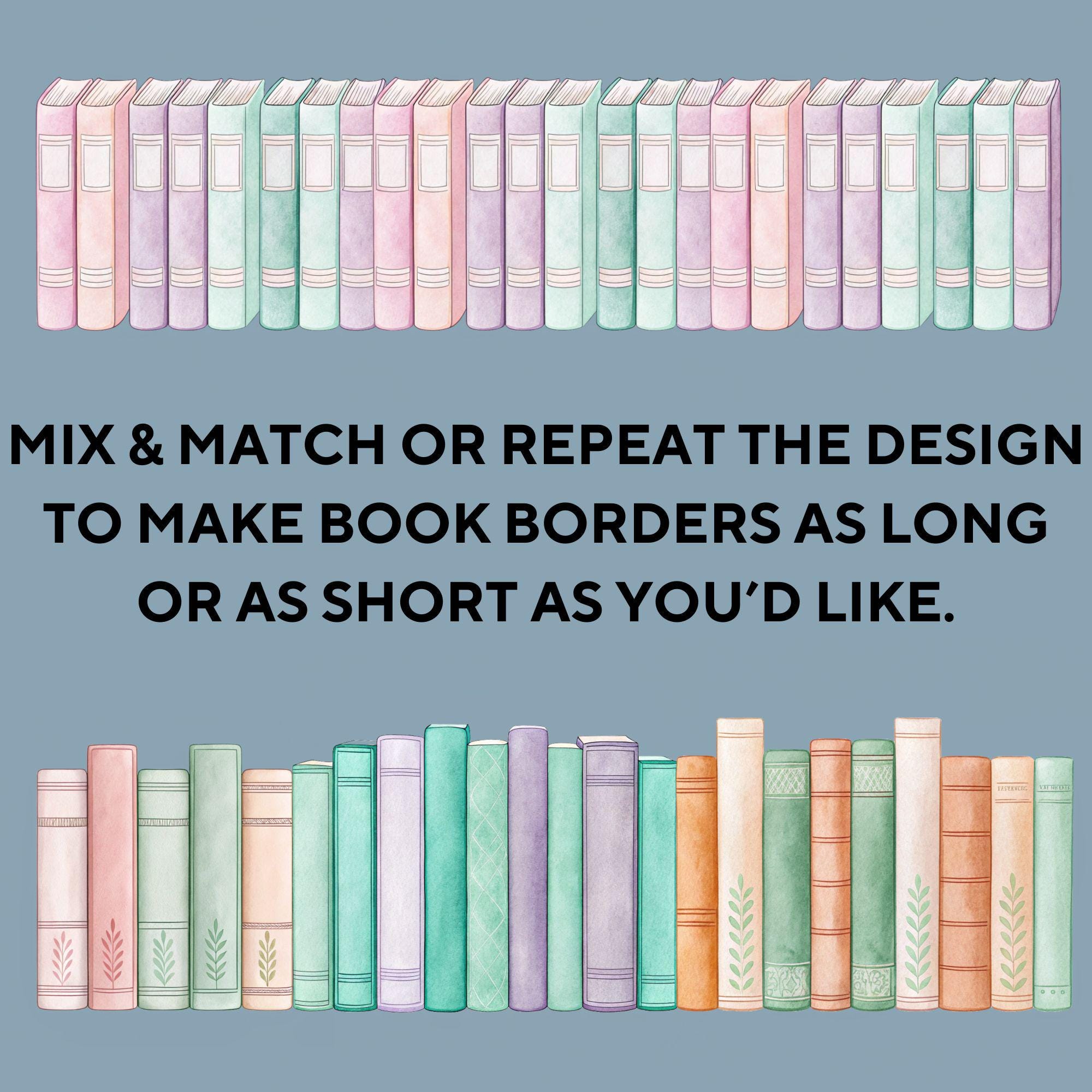 Book Borders Clipart Bundle, 15 Watercolor Book Border Designs, Pastel ...