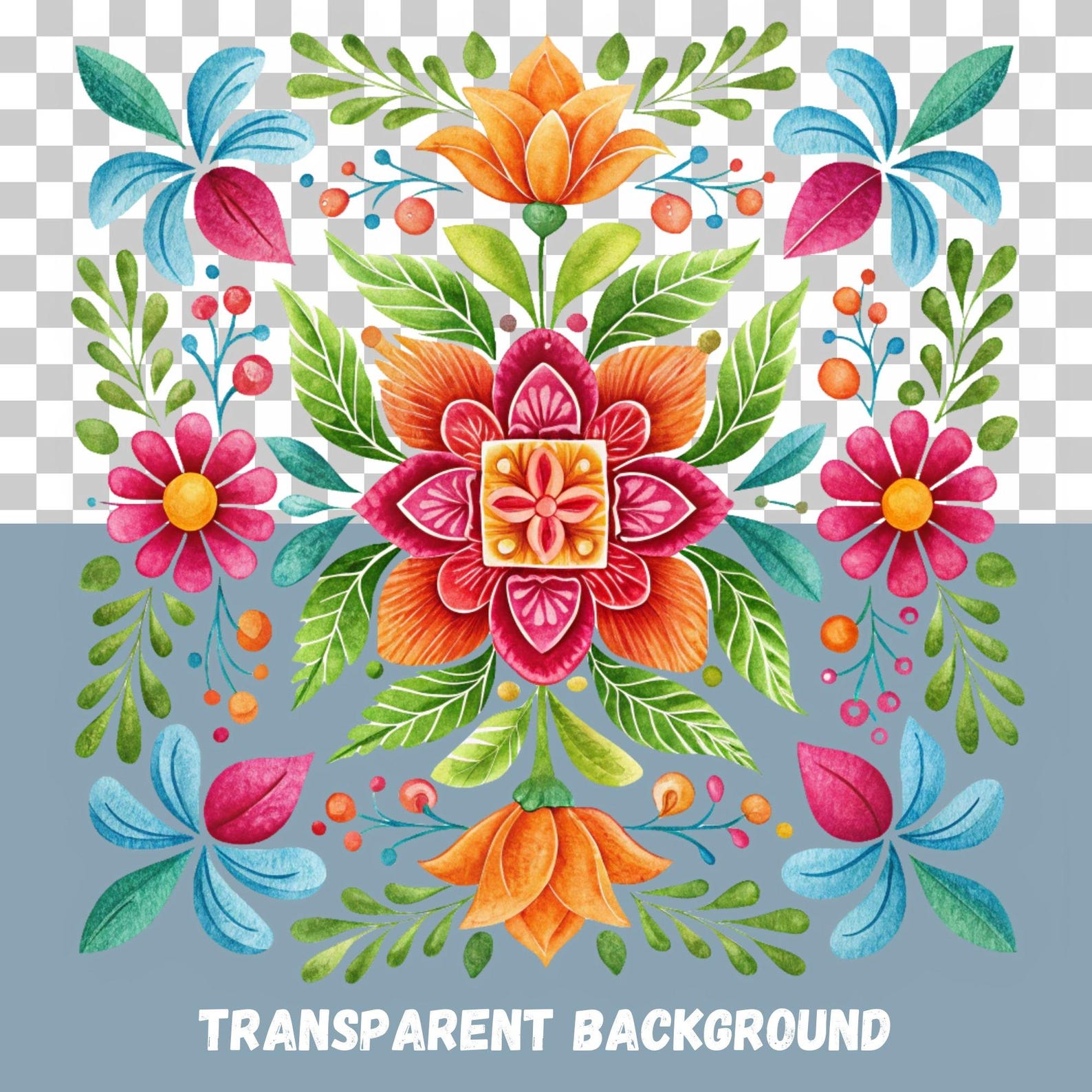 Mexican Embroidery PNG Bundle, 15 Hispanic Flower Designs, Mexican ...