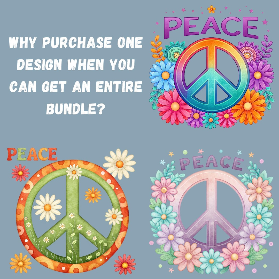 Peace Signs Clipart Bundle, 15 Watercolor Retro Peace Signs, Peace Sign ...