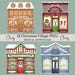 Christmas Village Clipart Bundle, 12 Watercolor Storefront Designs ...