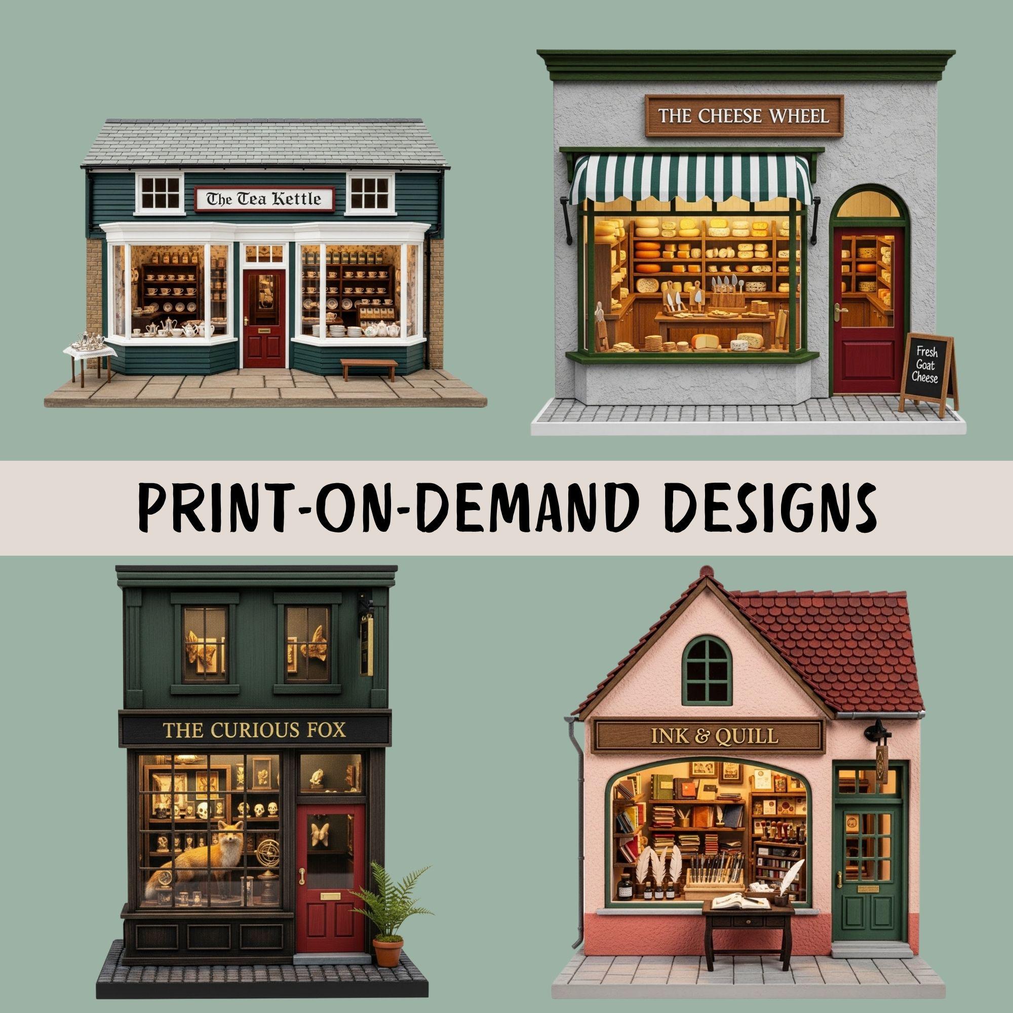 Whimsical Storefront Clipart Bundle, 15 Village Shops, Small Business ...