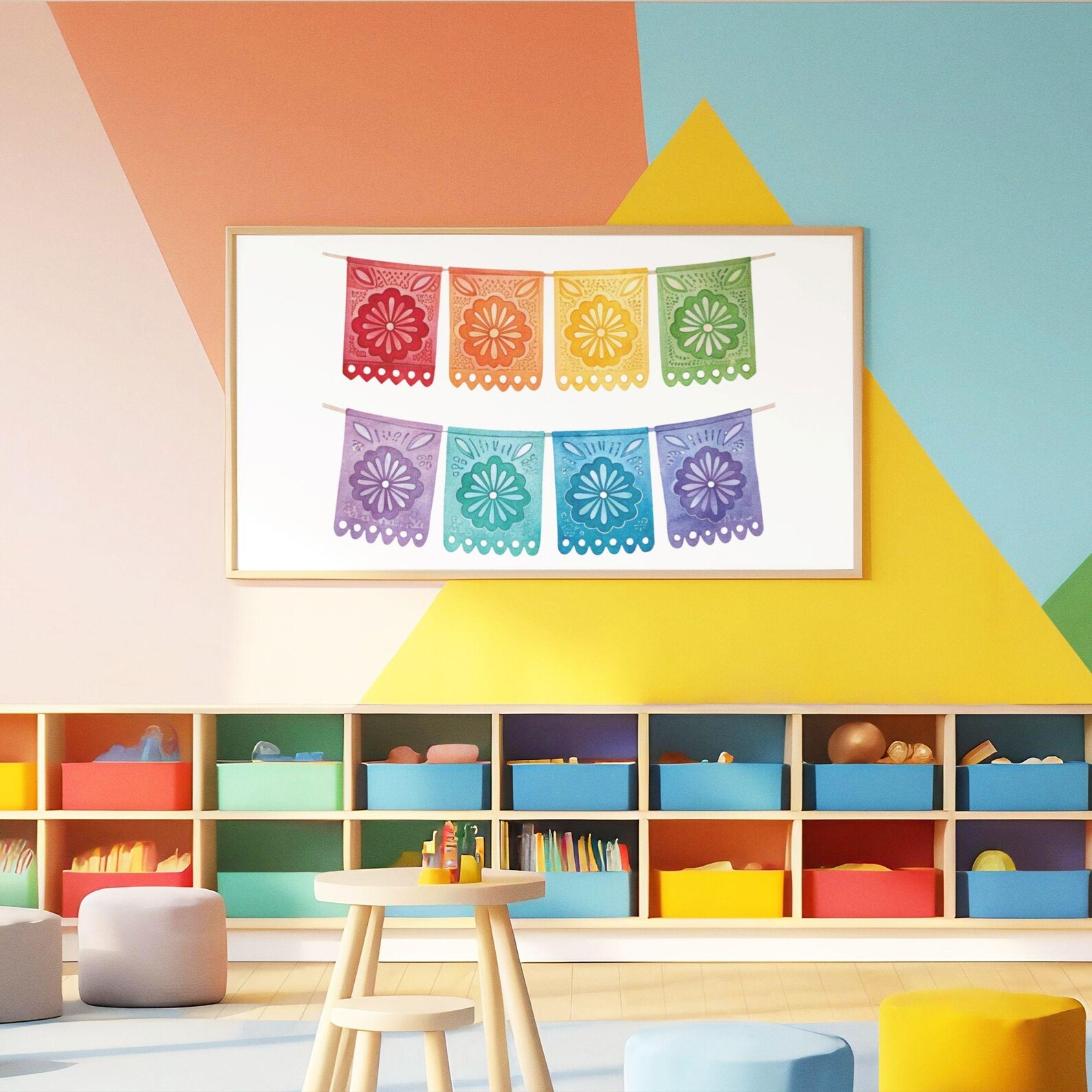 Mexican Papel Picado Banner Clipart Pngs, 15 Watercolor Banners, Banner ...