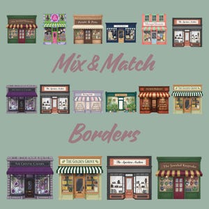Whimsical Storefront Clipart Bundle, 15 Village Shops, Small Business ...