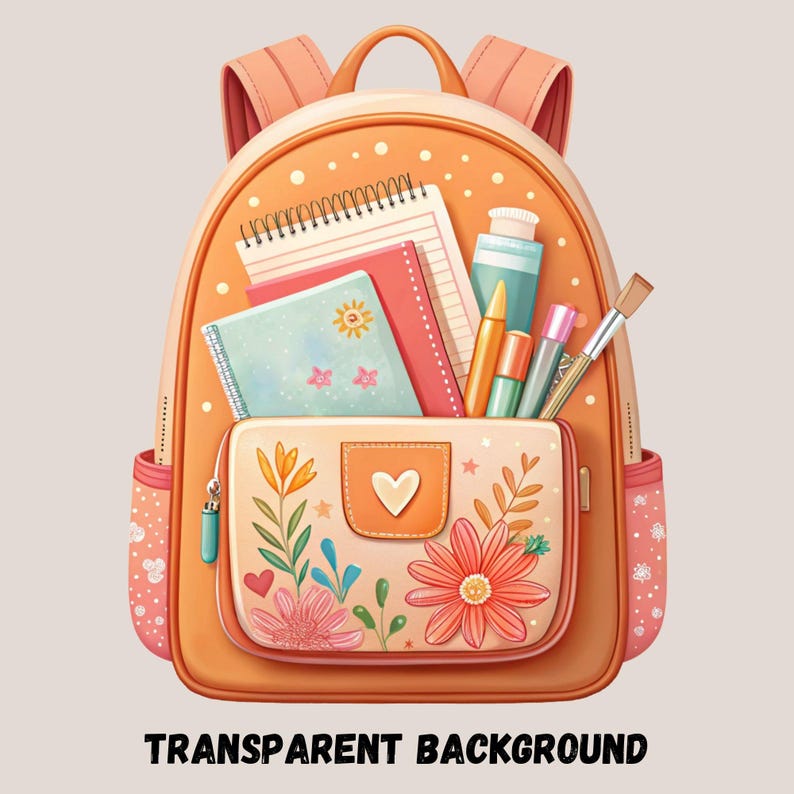 School Backpacks Clipart Bundle, 15 School Supply Graphics, Teacher ...