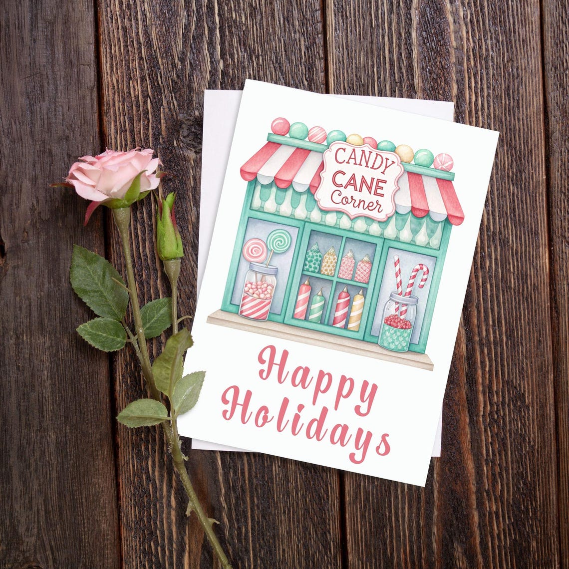 Village Shops Winter Clipart Bundle, 15 Watercolor Holiday Storefronts ...