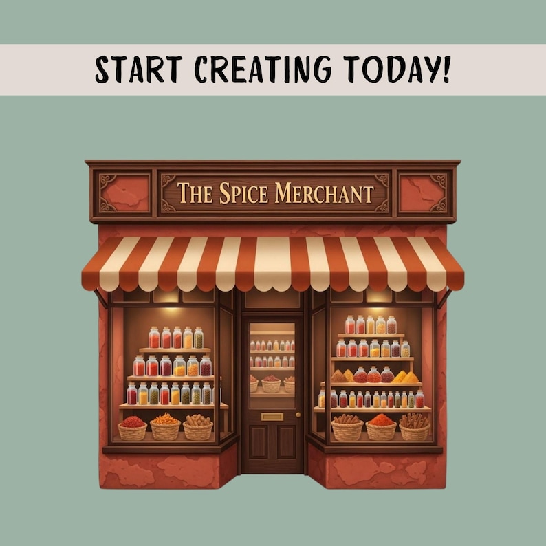 Whimsical Storefront Clipart Bundle, 15 Village Shops, Small Business ...