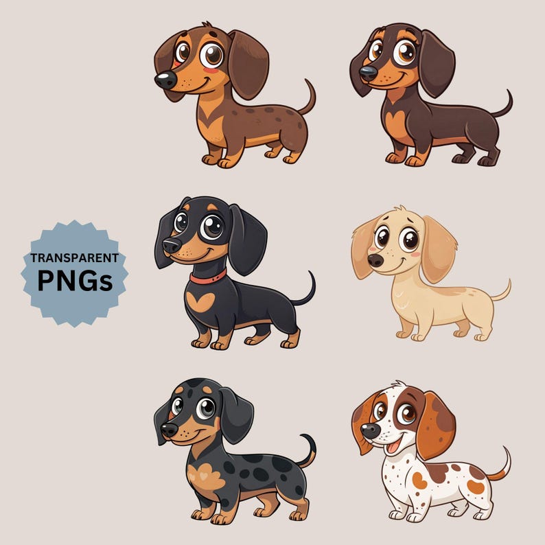 Dachshund Clipart Bundle, 15 Wiener Dog Designs, Dachshund ...