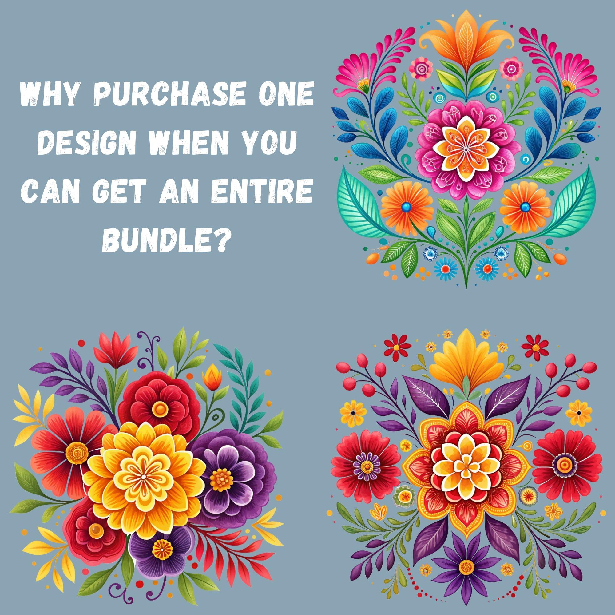 Mexican Flowers PNG Bundle, 15 Hispanic Flower Designs, Mexican Floral ...