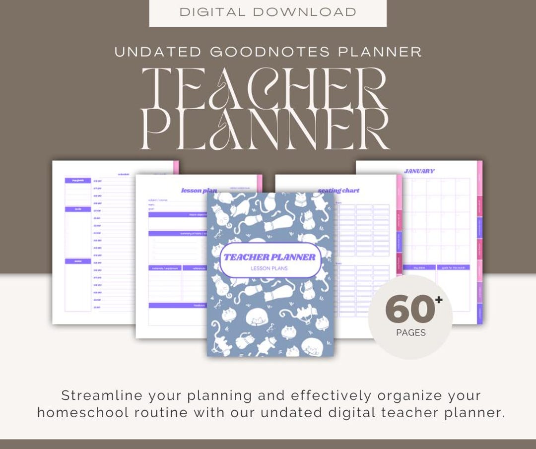 Printable Digital Academic Lesson Plan Organizer for Teachers - Etsy