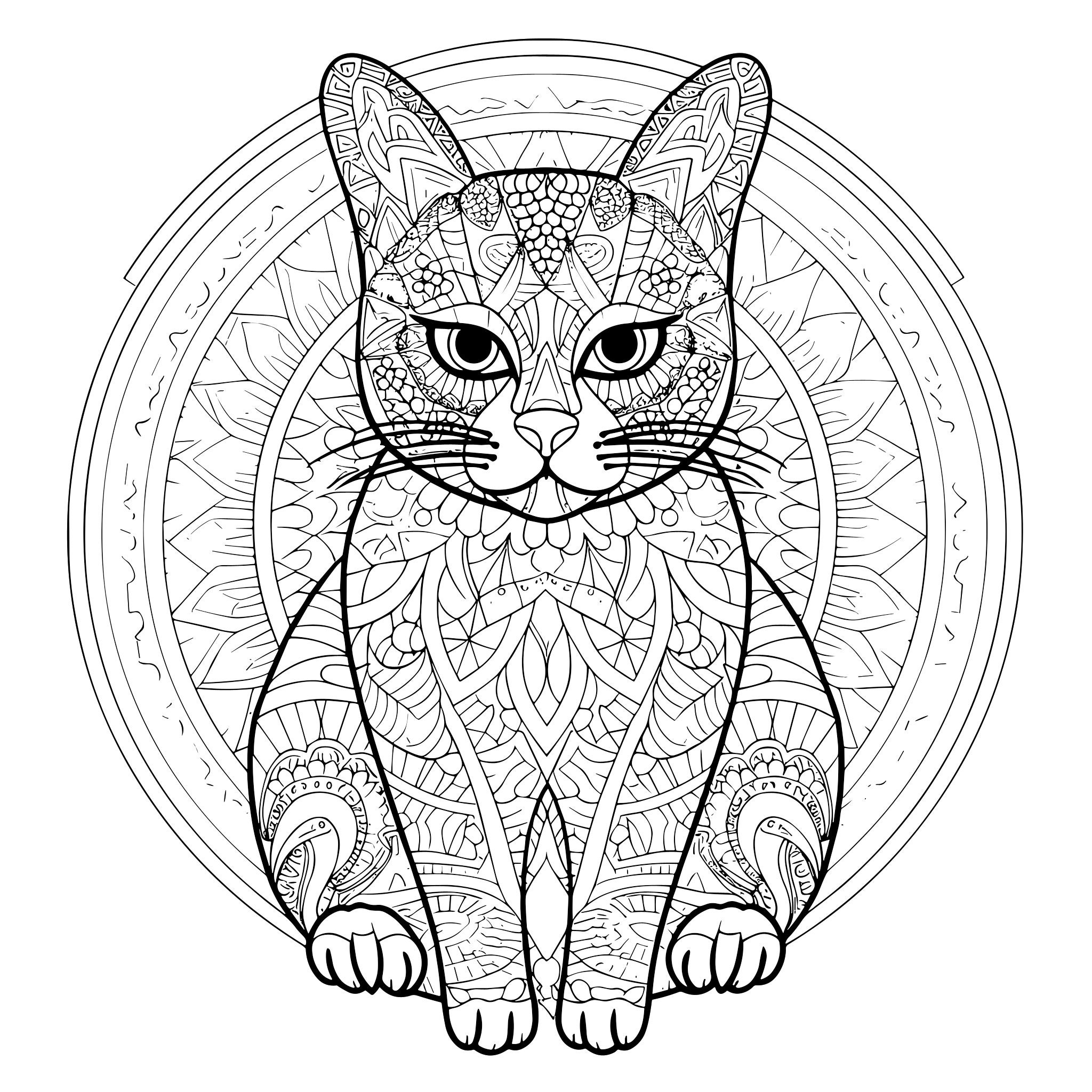 Purrfectly Relaxing: Instant Download Cat Coloring Page - Etsy