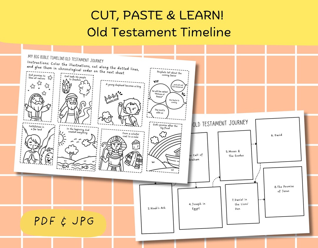 Old Testament Timeline, Sunday School Cut and Paste Activity (PDF ...