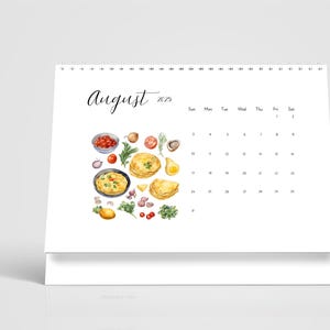 Printable 2025 Calendar, Calendar 2025 for Foodie, 2025 Calendar With ...