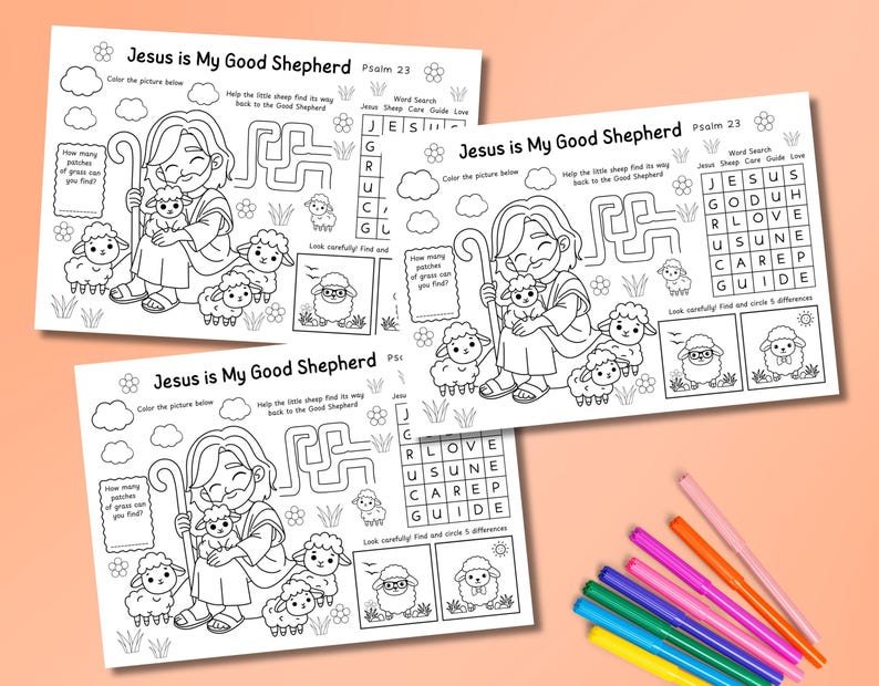 Good Shepherd Bible Activity Printable: Coloring Page & Maze Game ...