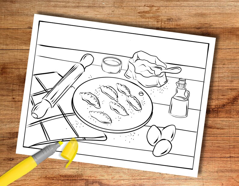 Delicious Food Coloring Pages, Printable Page PDF and Digital PNG File ...