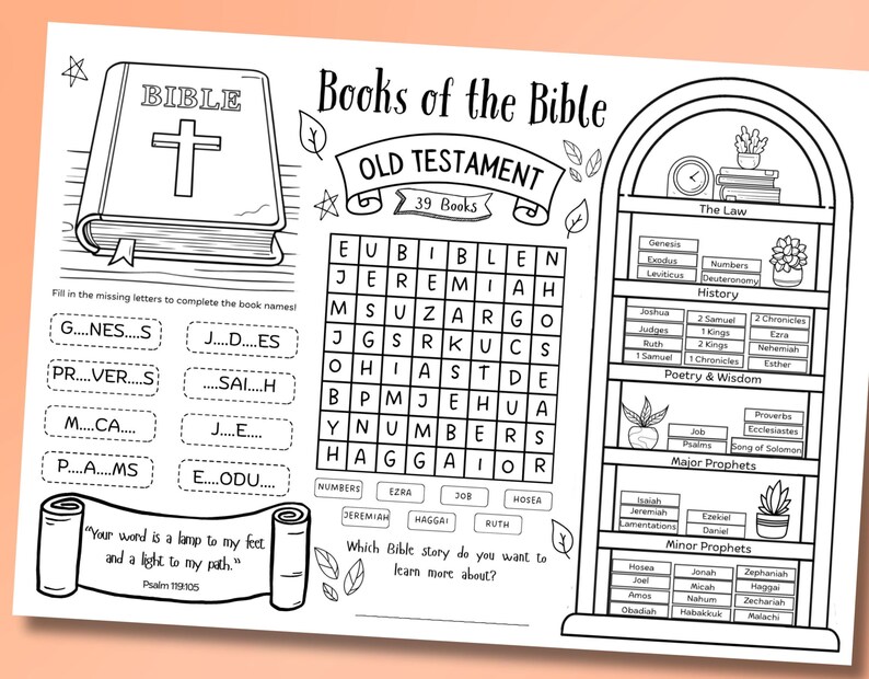 Books of the Bible Activity Pages: Coloring Pages Sunday School ...