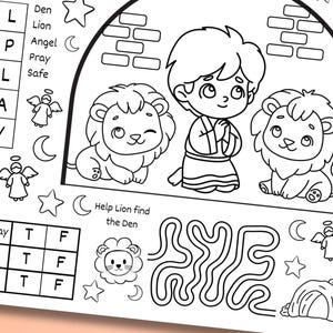 Daniel in the Lion's Den Activity Page: Bible Story Worksheet (PDF ...