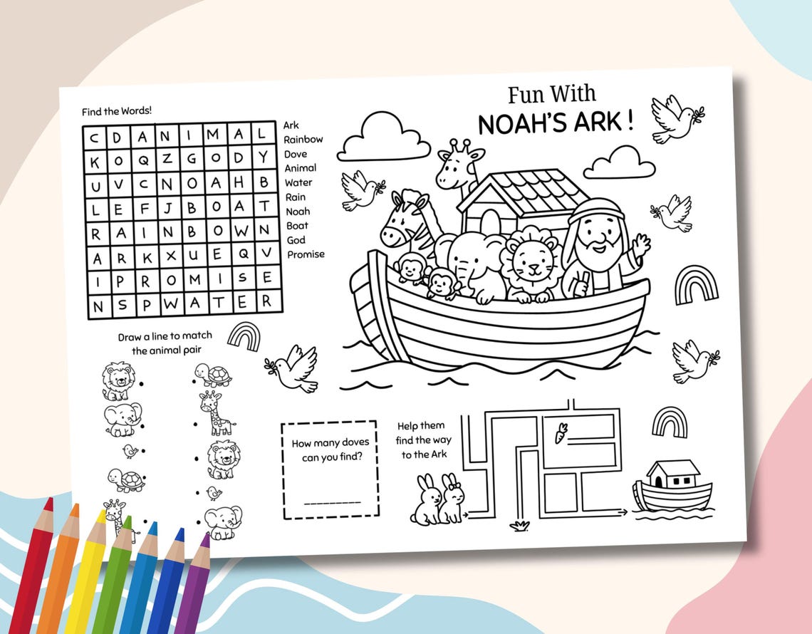 Kids Bible Activity Bundle: 7 Printable Games + Jesus Parables Coloring ...