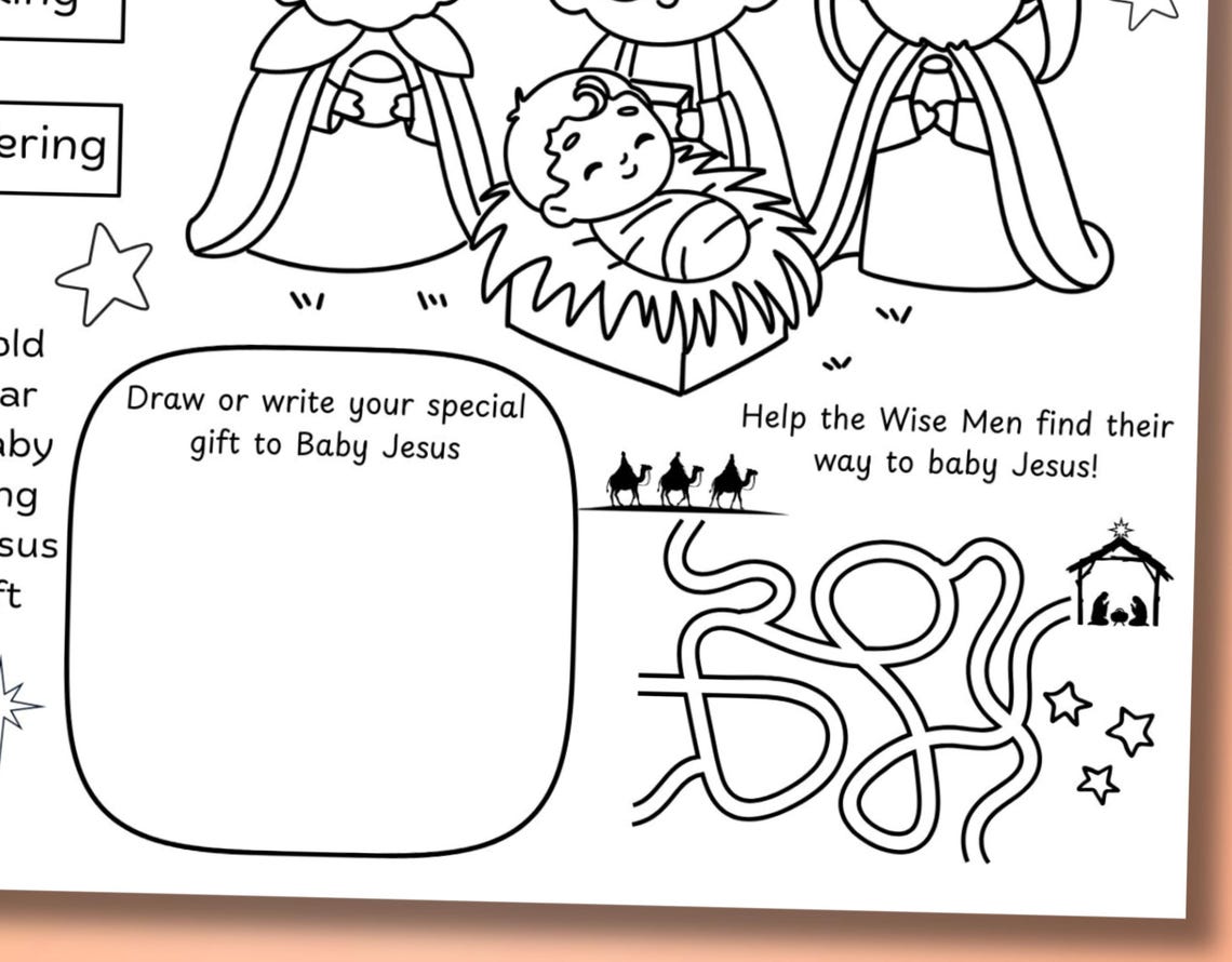 Three Wise Men Christmas Activity Sheet: Nativity Bible Printable (PDF ...