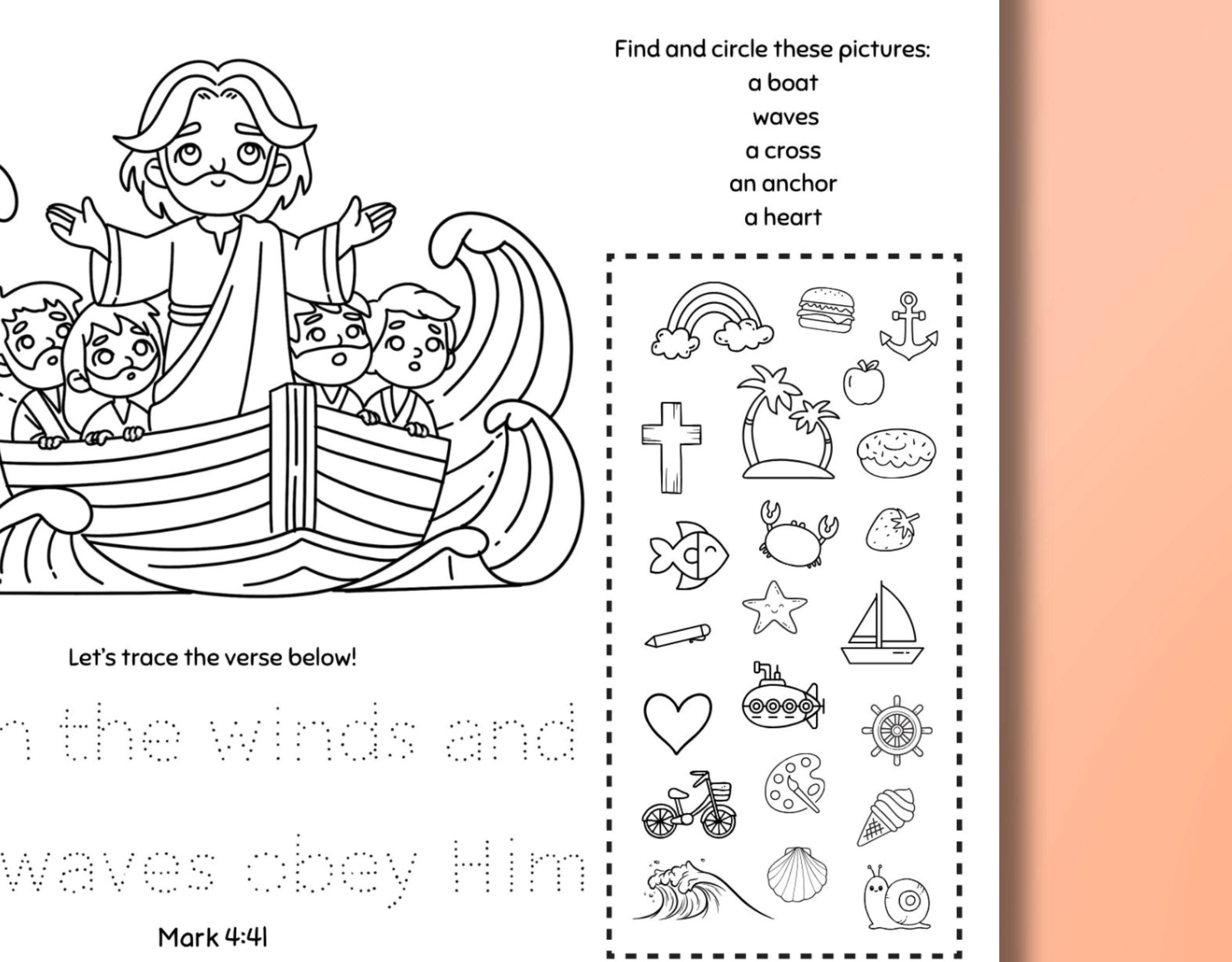 Jesus Calms the Storm Printable Activity Sheet: Bible Story Coloring ...