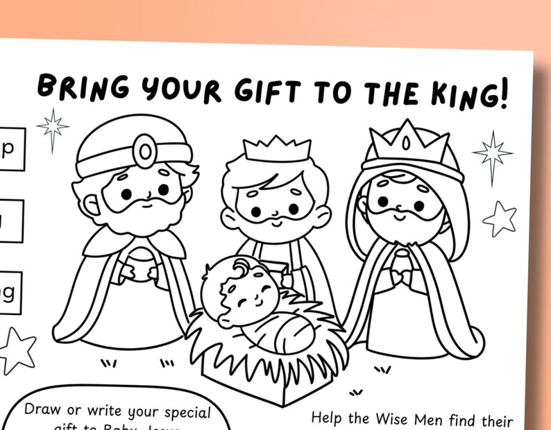 Three Wise Men Christmas Activity Sheet: Nativity Bible Printable (PDF ...